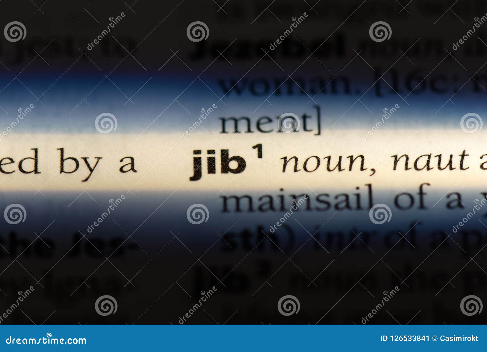 Jib stock image. Image of paper, definition, page, closeup - 126533841