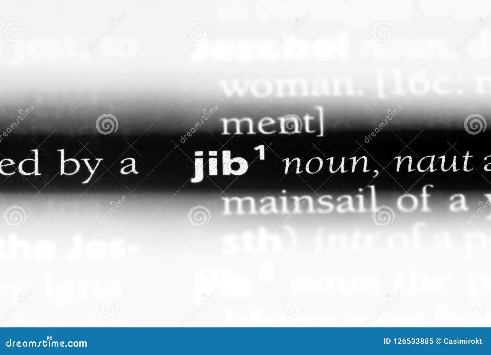 Jib stock image. Image of writing, printed, closeup - 126533885