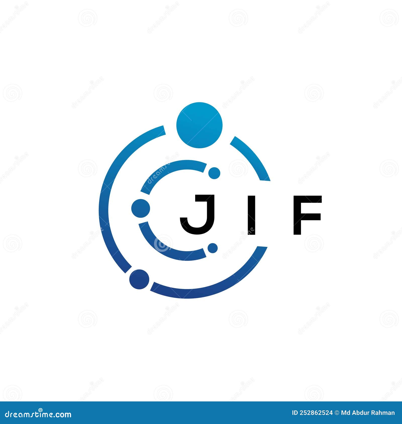 JIF Letter Technology Logo Design on White Background. JIF Creative ...