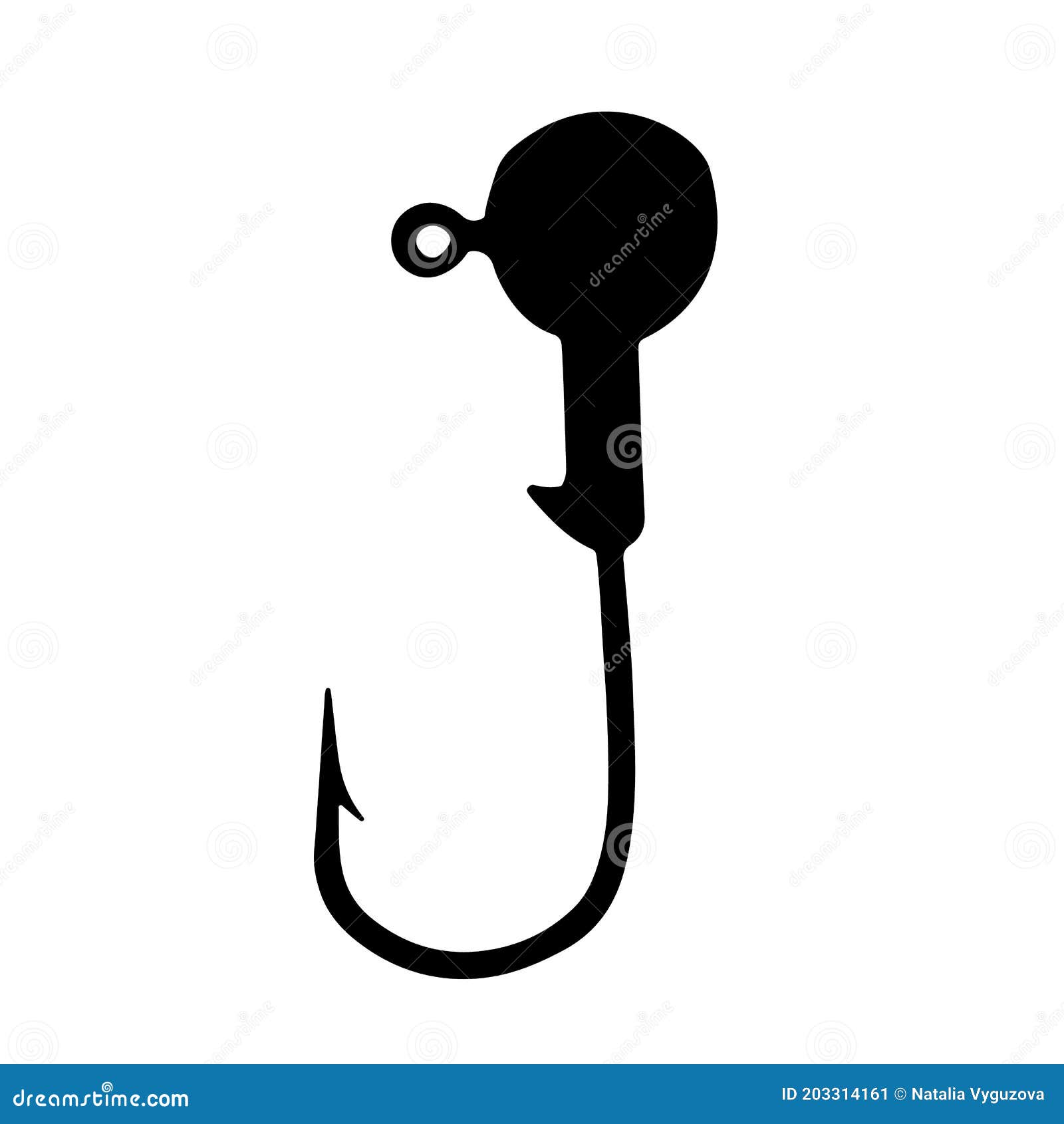 Jig Hook for Fishing. Hook Jig-head. for Predatory Fish. Vector Image ...