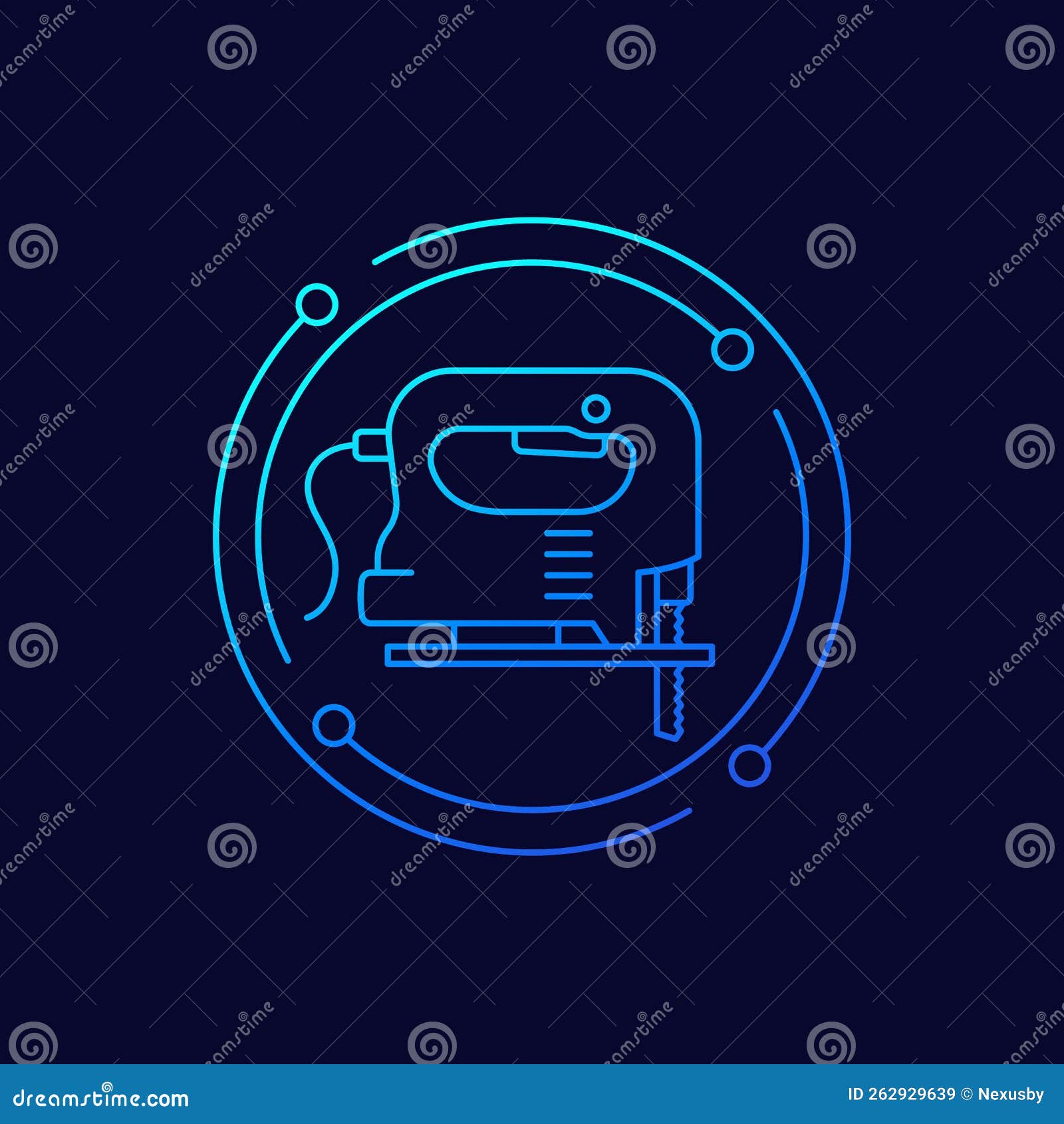 Jig Saw Icon, Electric Tool Linear Vector Stock Vector - Illustration ...