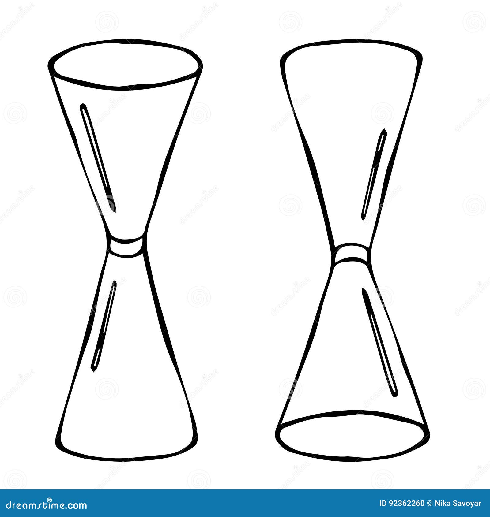 Jigger Cocktail Measuring Cup Sketch. Hand Drawn Vector Illustration ...
