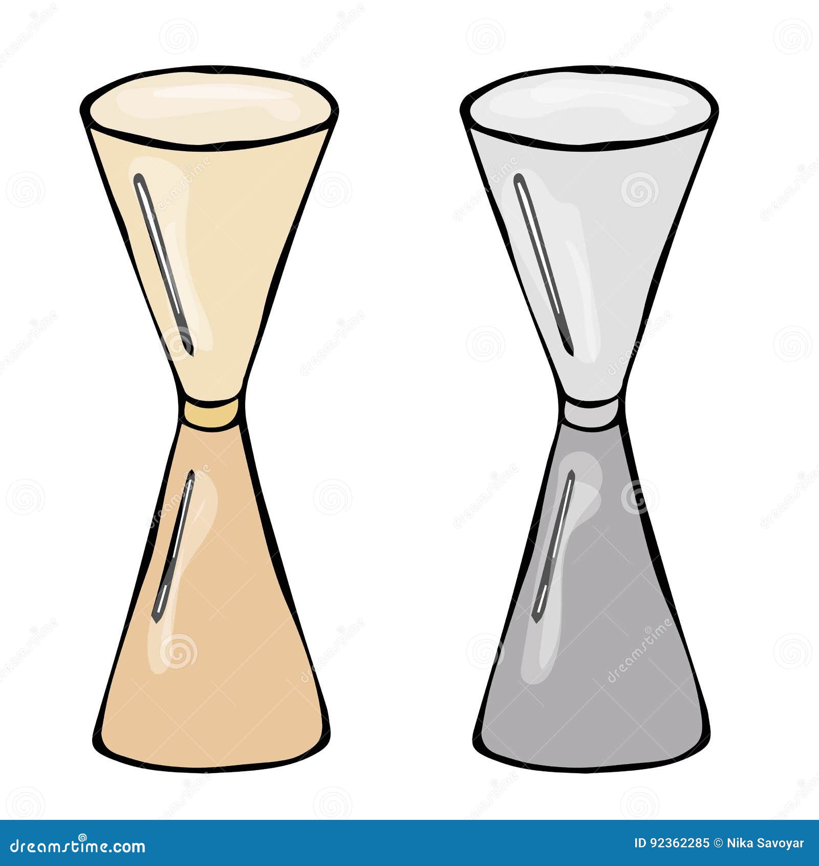 Jigger Cocktail Measuring Cup Sketch. Hand Drawn Vector Illustration ...