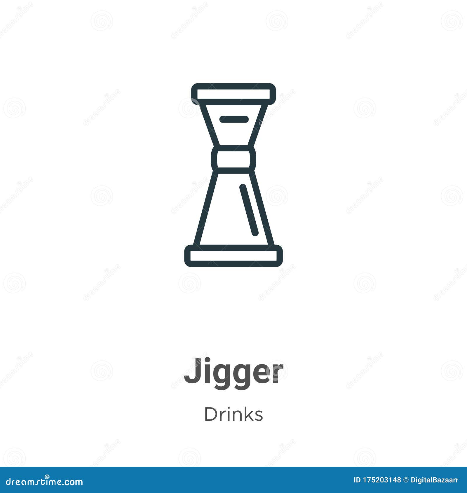 Linear Jigger Icon From Drinks Outline Collection. Thin Line Jigger ...