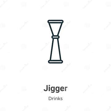 Jigger Outline Vector Icon. Thin Line Black Jigger Icon, Flat Vector Simple Element Illustration ...