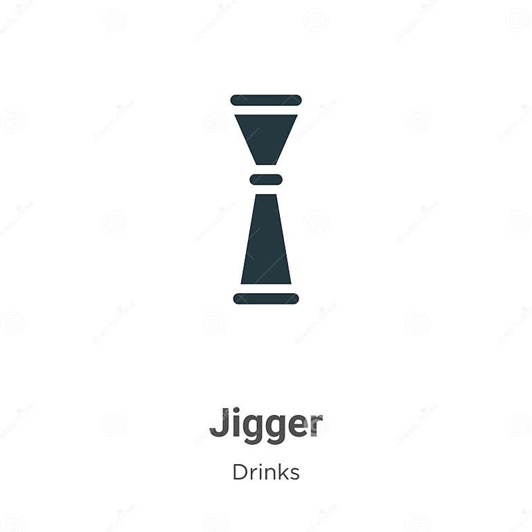 Jigger Vector Icon on White Background. Flat Vector Jigger Icon Symbol Sign from Modern Drinks ...