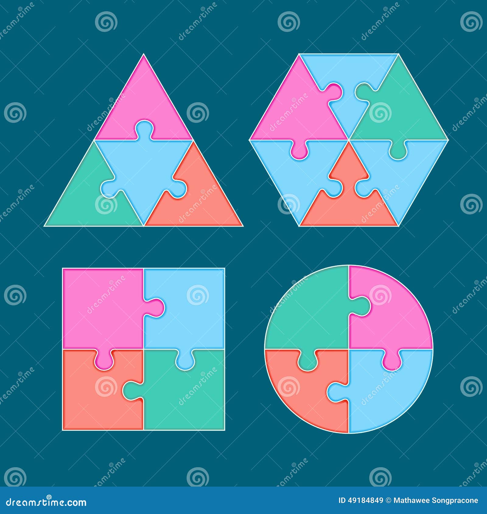 Jigsaw Arrange To Geometry Shape Stock Vector - Illustration of ...