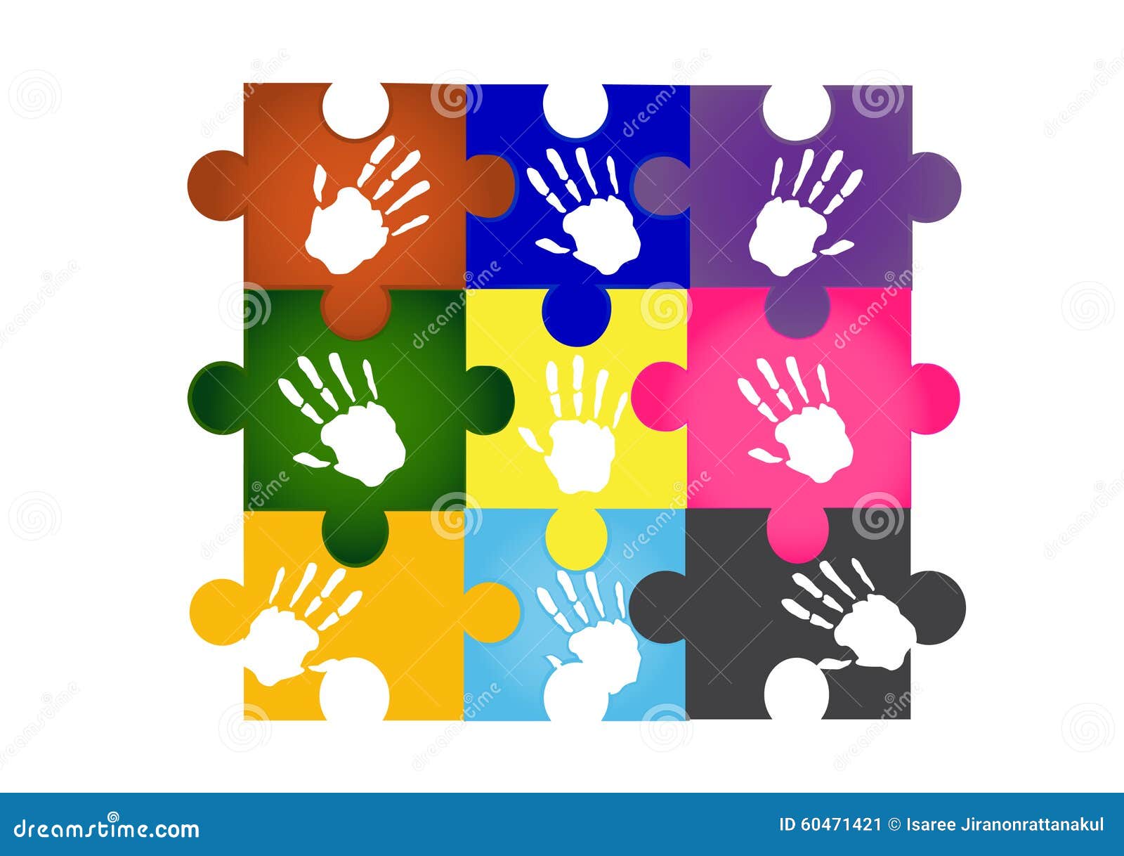 Colorful Handprint Seamless Tile Cartoon Vector | CartoonDealer.com ...
