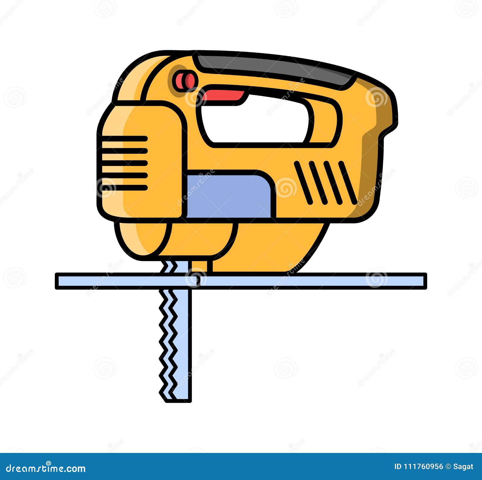 Jigsaw Construction Electric Tool. Flat Style Icon of Jigsaw Stock ...