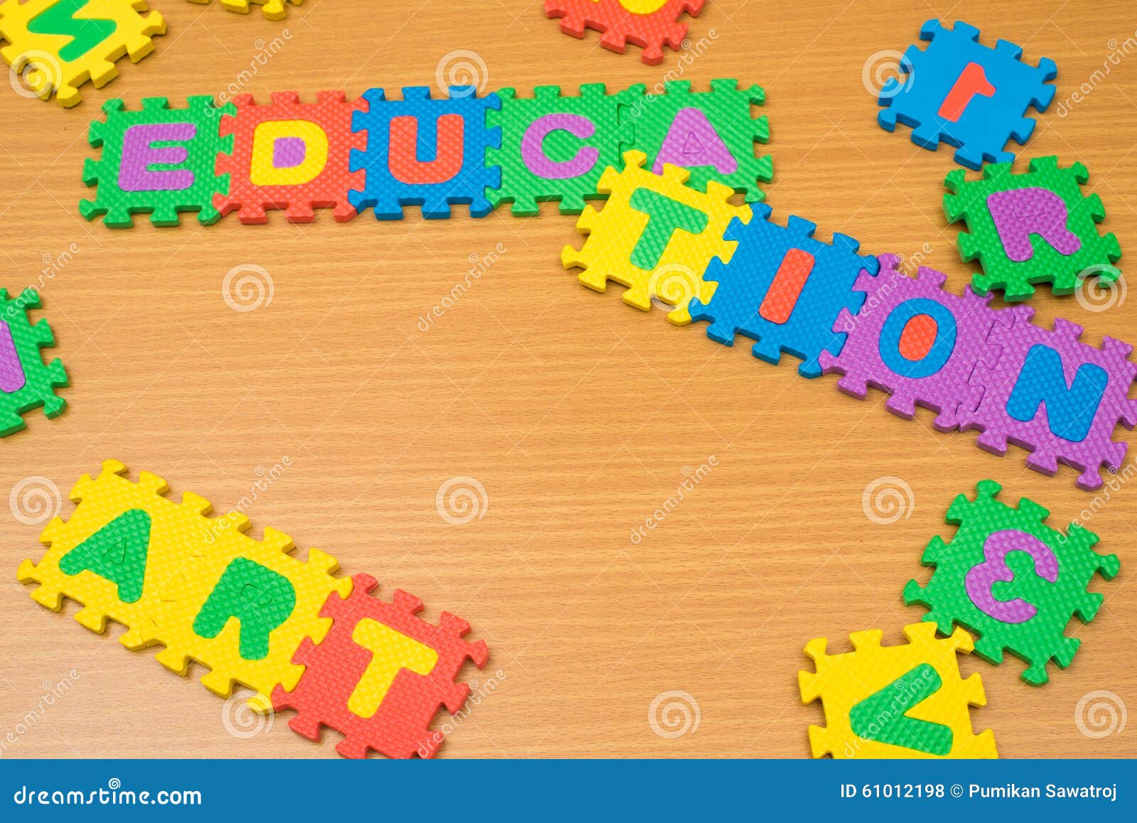 Jigsaw Education Background with Text Space Stock Photo - Image of ...