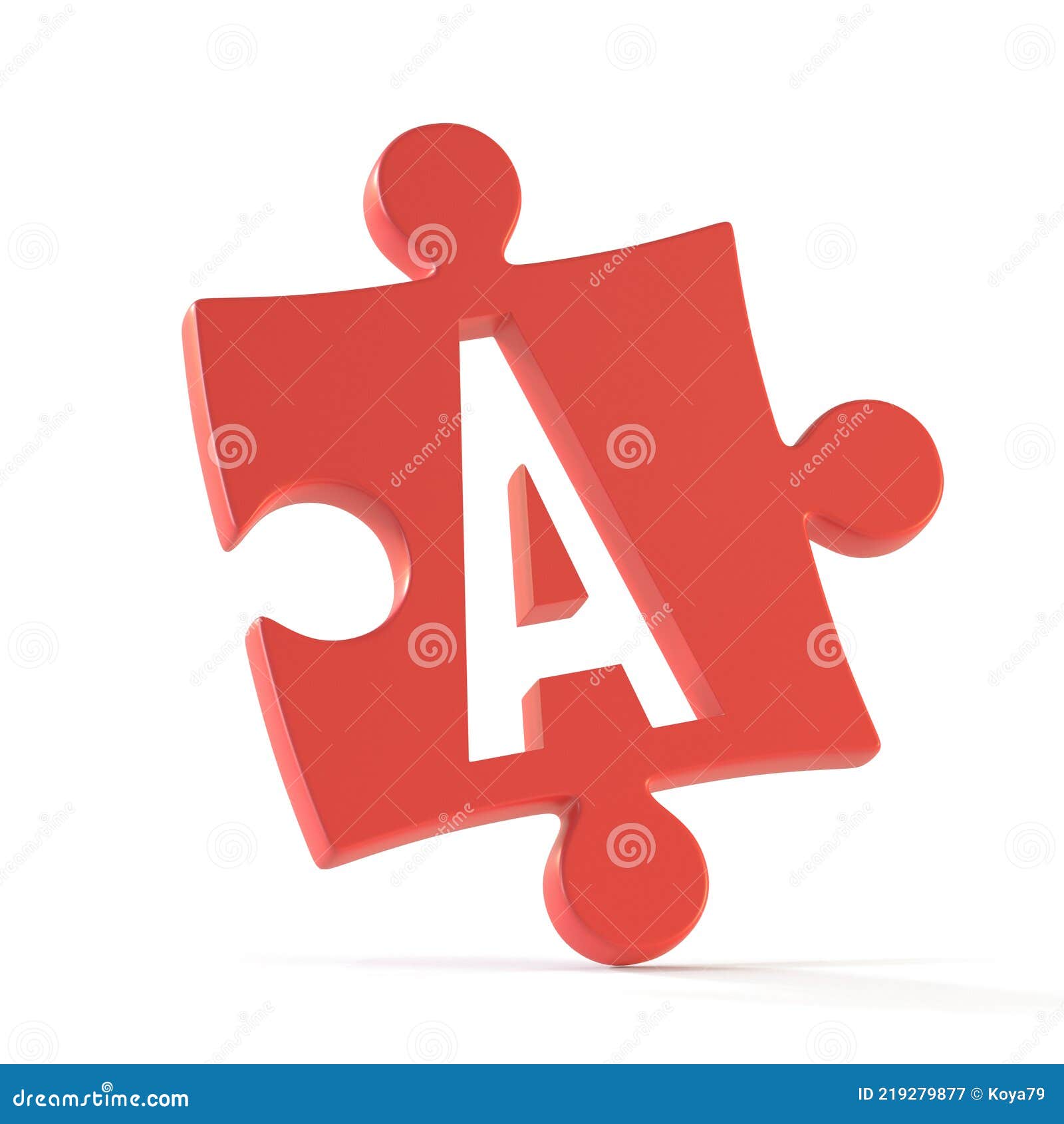 Jigsaw Font 3d Rendering, Puzzle Piece Letter a Stock Illustration ...