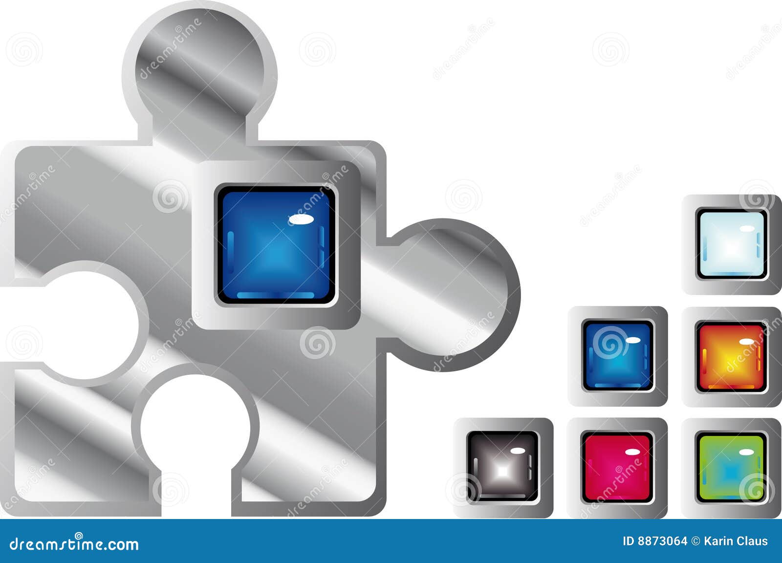 Jigsaw glossy web buttons stock vector. Illustration of internet - 8873064