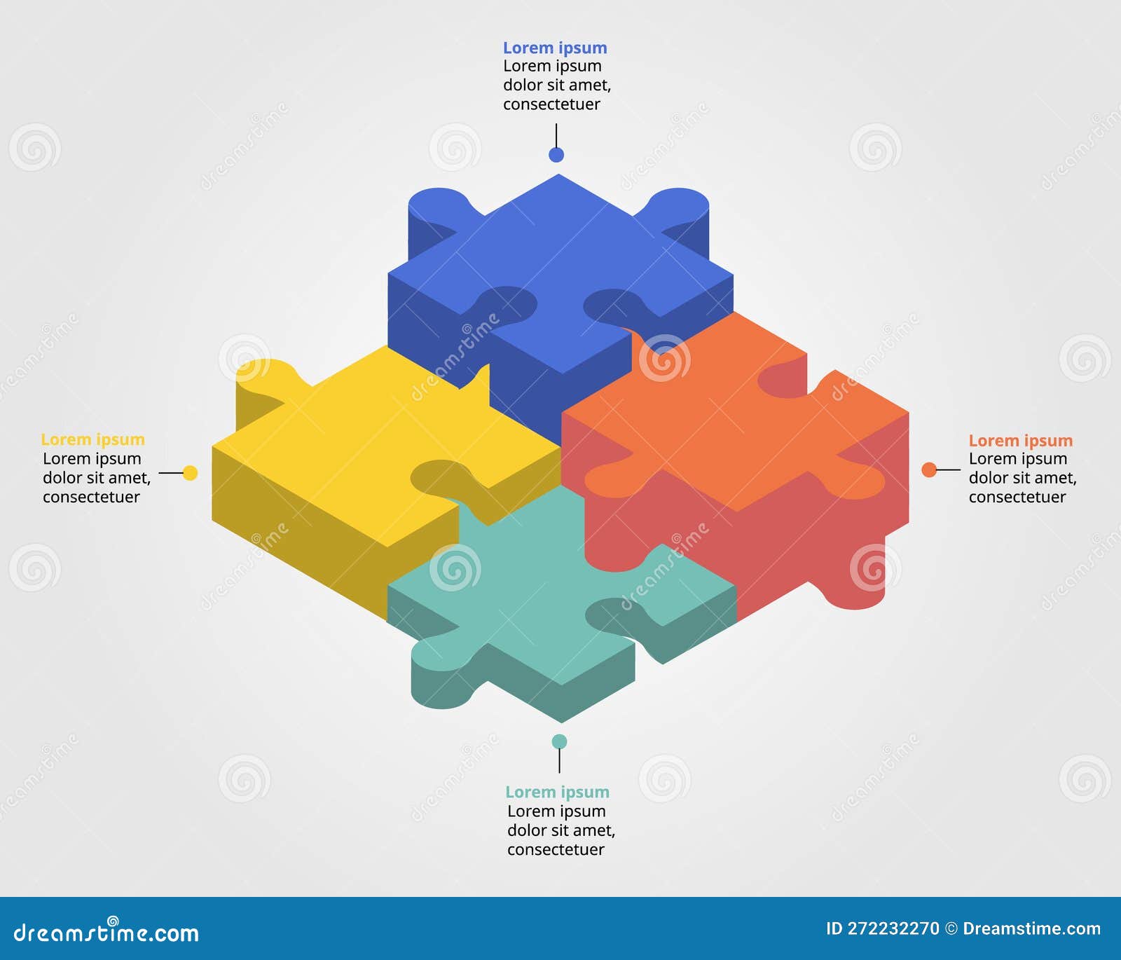 Jigsaw Graph Chart Template for Infographic for Presentation for 4 ...