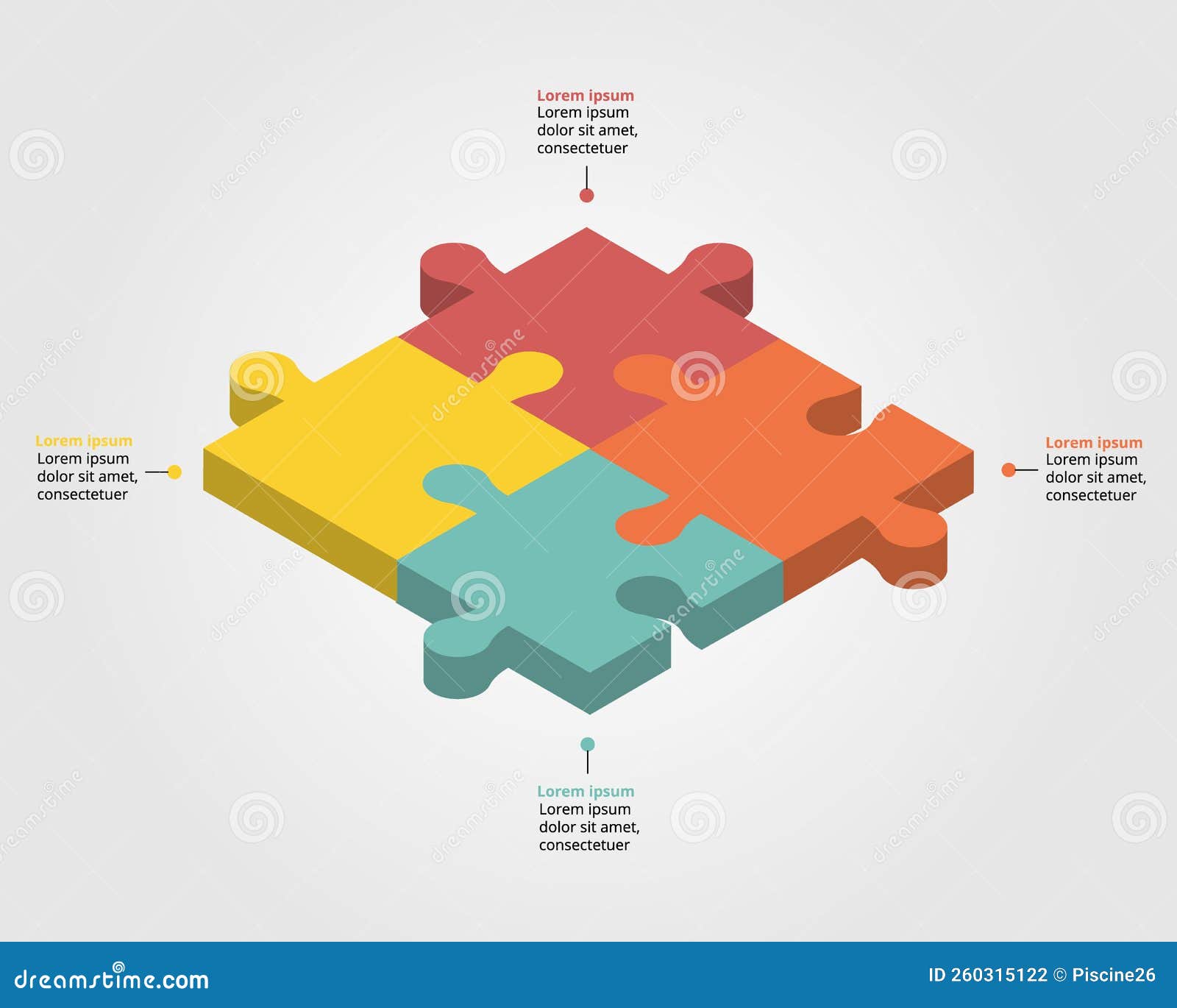Jigsaw Graph Chart Template for Infographic for Presentation for 4 ...