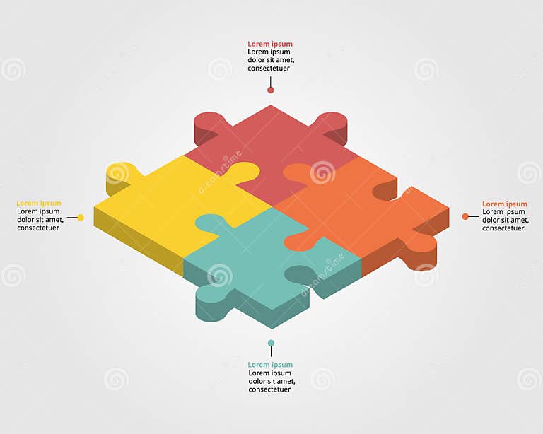 Jigsaw Graph Chart Template for Infographic for Presentation for 4 ...