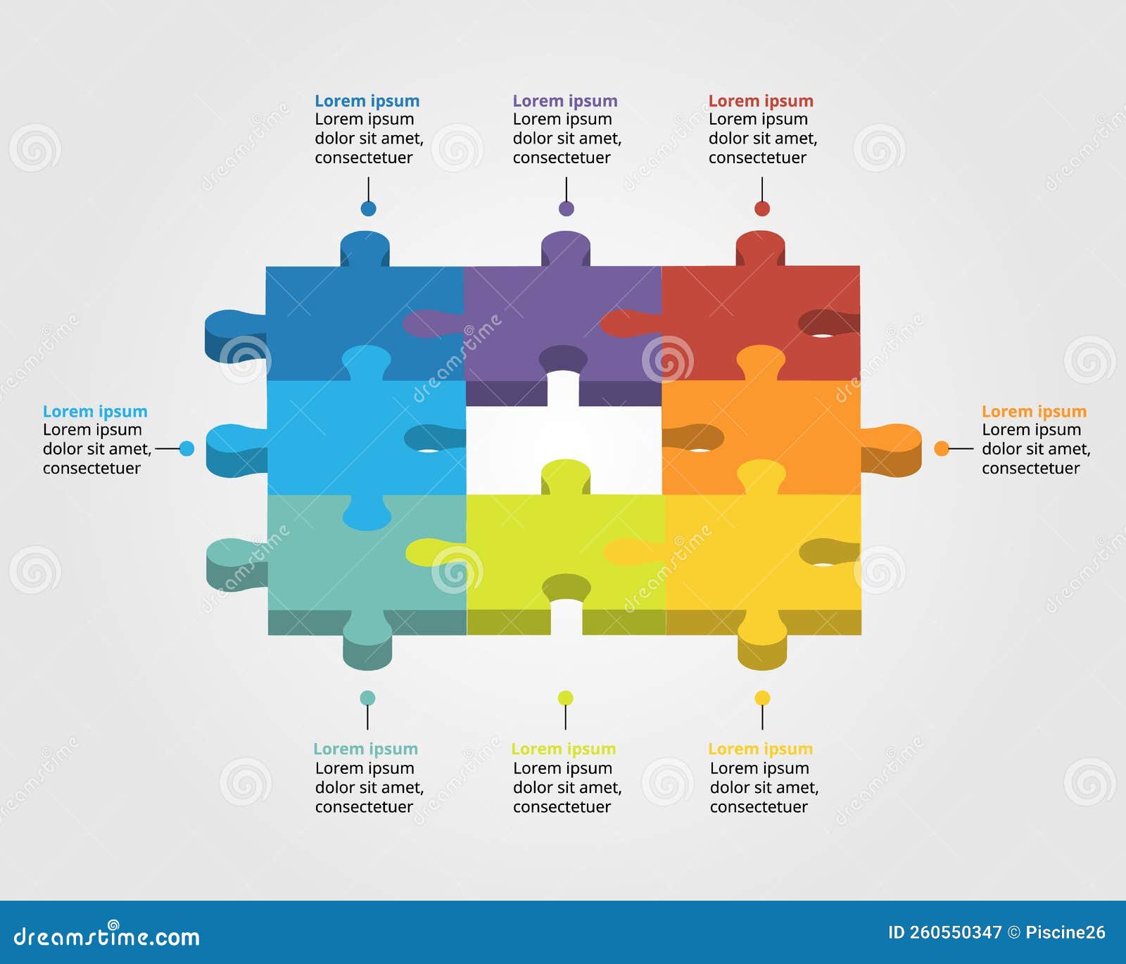Jigsaw Graph Chart Template for Infographic for Presentation for 8 ...