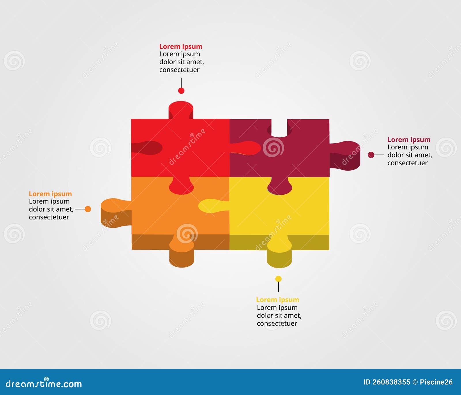 Jigsaw Graph Chart Template for Infographic for Presentation for 4 ...