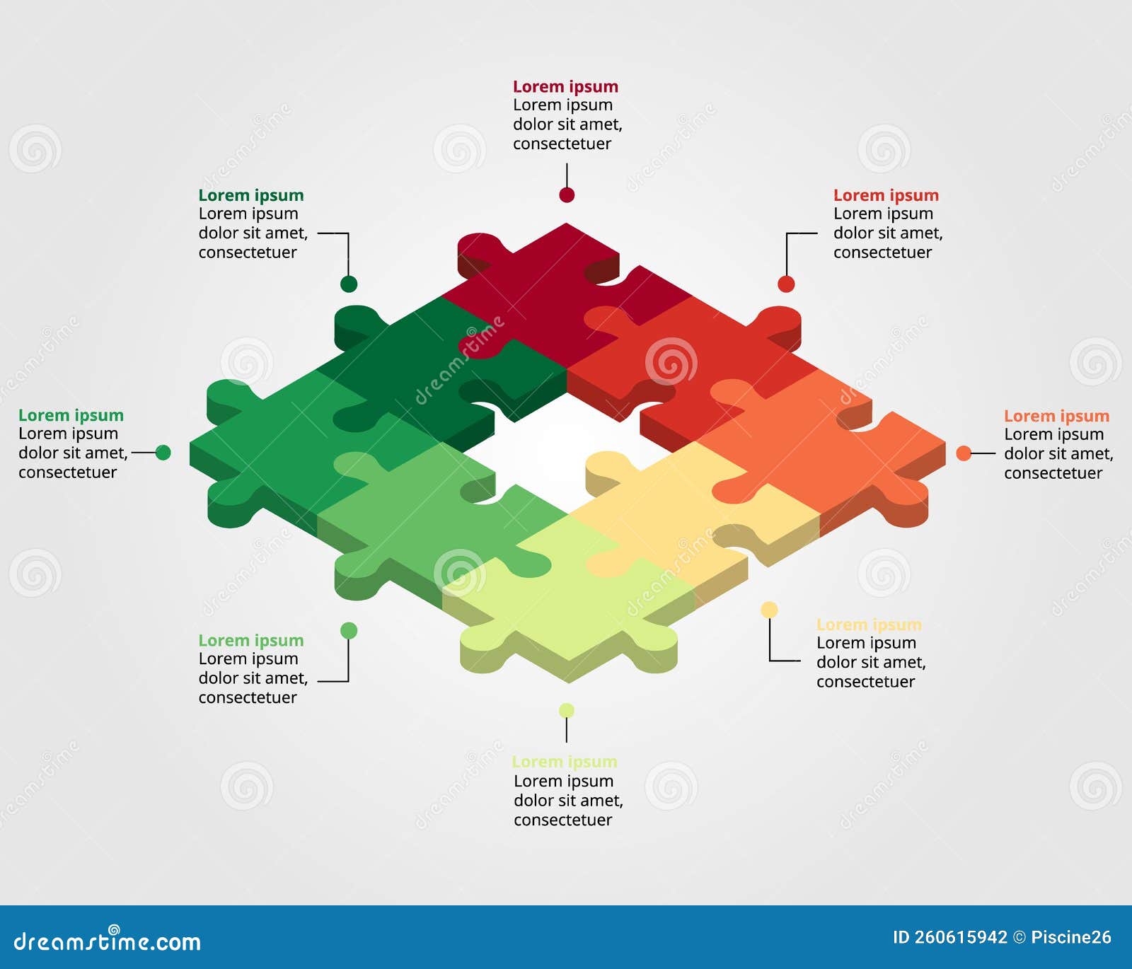 Jigsaw Graph Chart Template for Infographic for Presentation for 8 ...