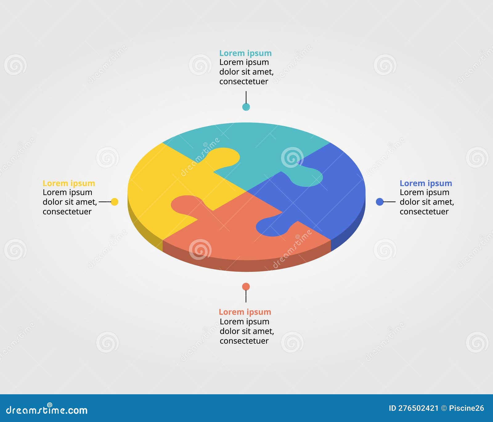 Jigsaw Graph Circle Chart Template for Infographic for Presentation for ...