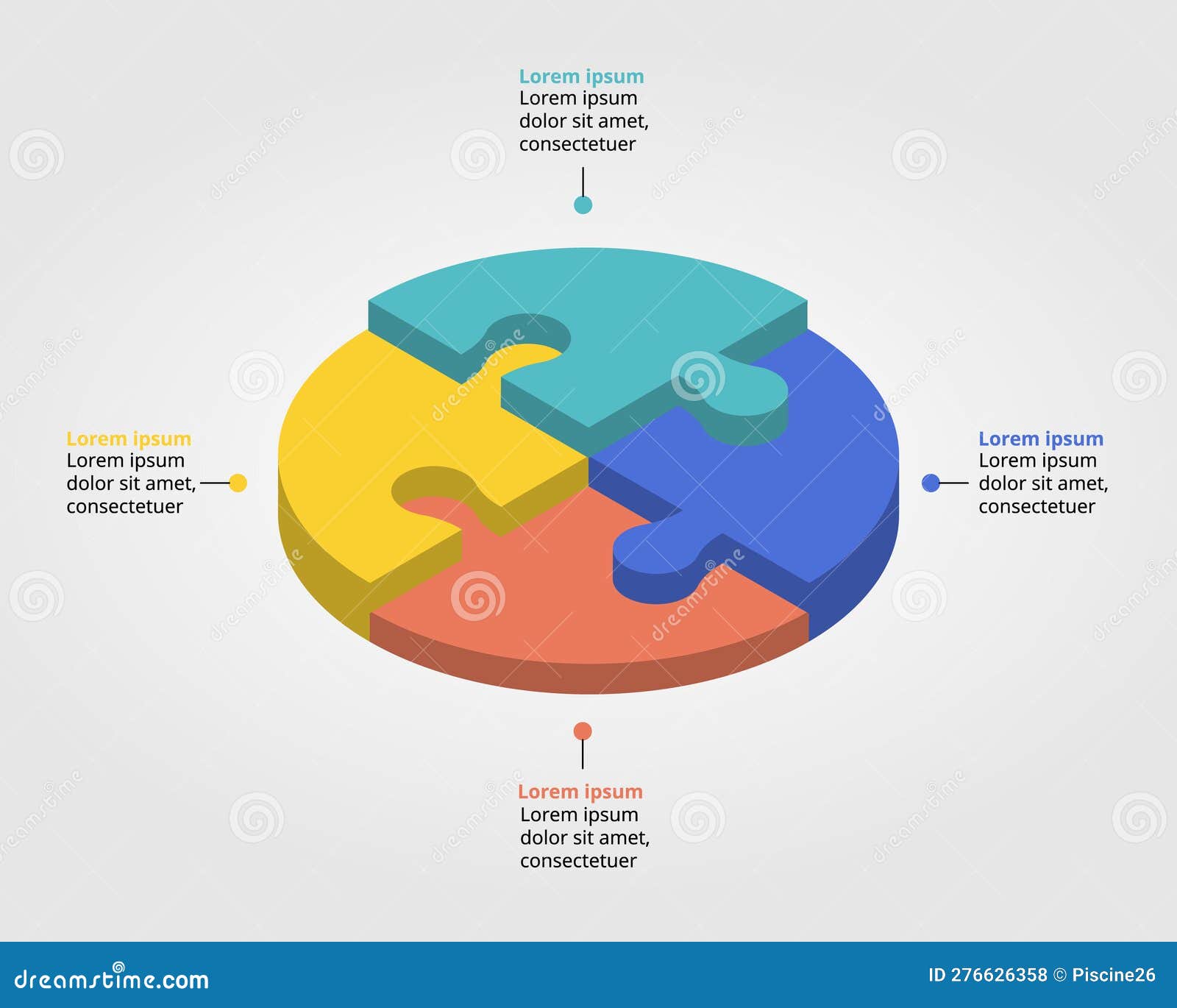 Jigsaw Graph Circle Level Chart Template for Infographic for ...