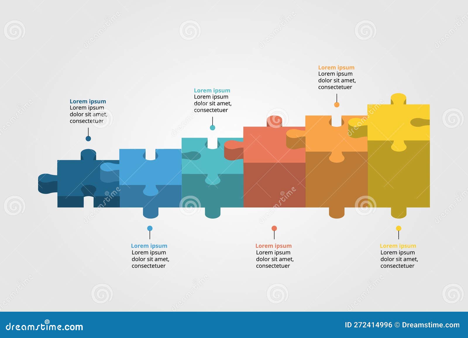 Jigsaw Graph Ladder Chart Template for Infographic for Presentation for ...