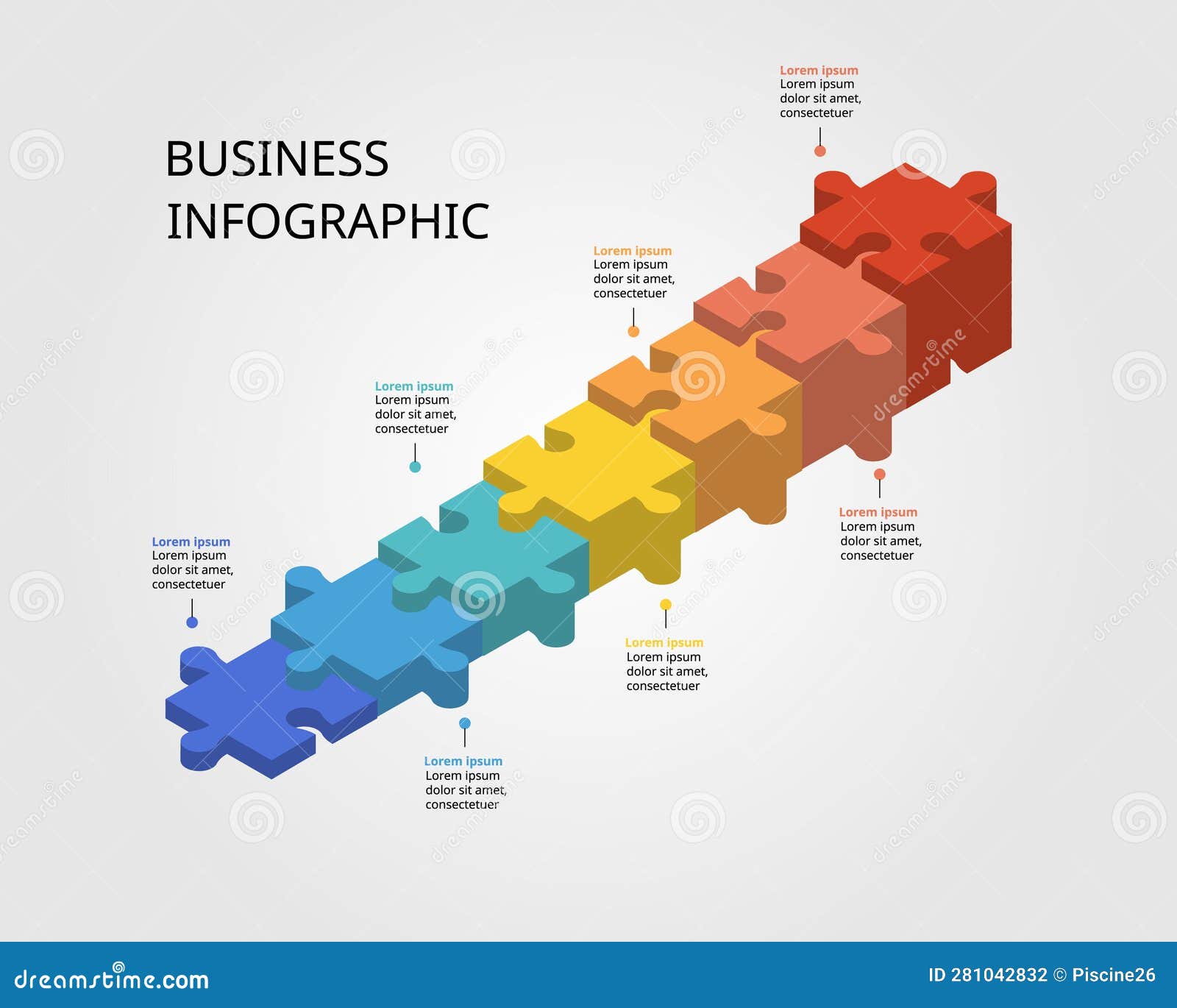 Jigsaw Graph Ladder Chart Template for Infographic for Presentation for ...