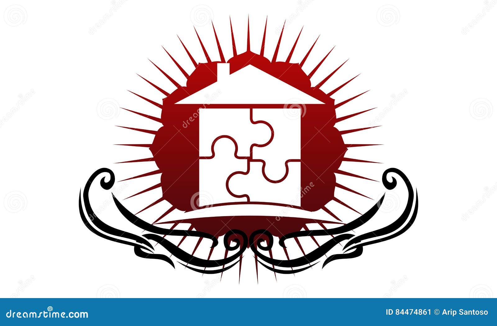 Jigsaw Home stock vector. Illustration of design, cooperation - 84474861