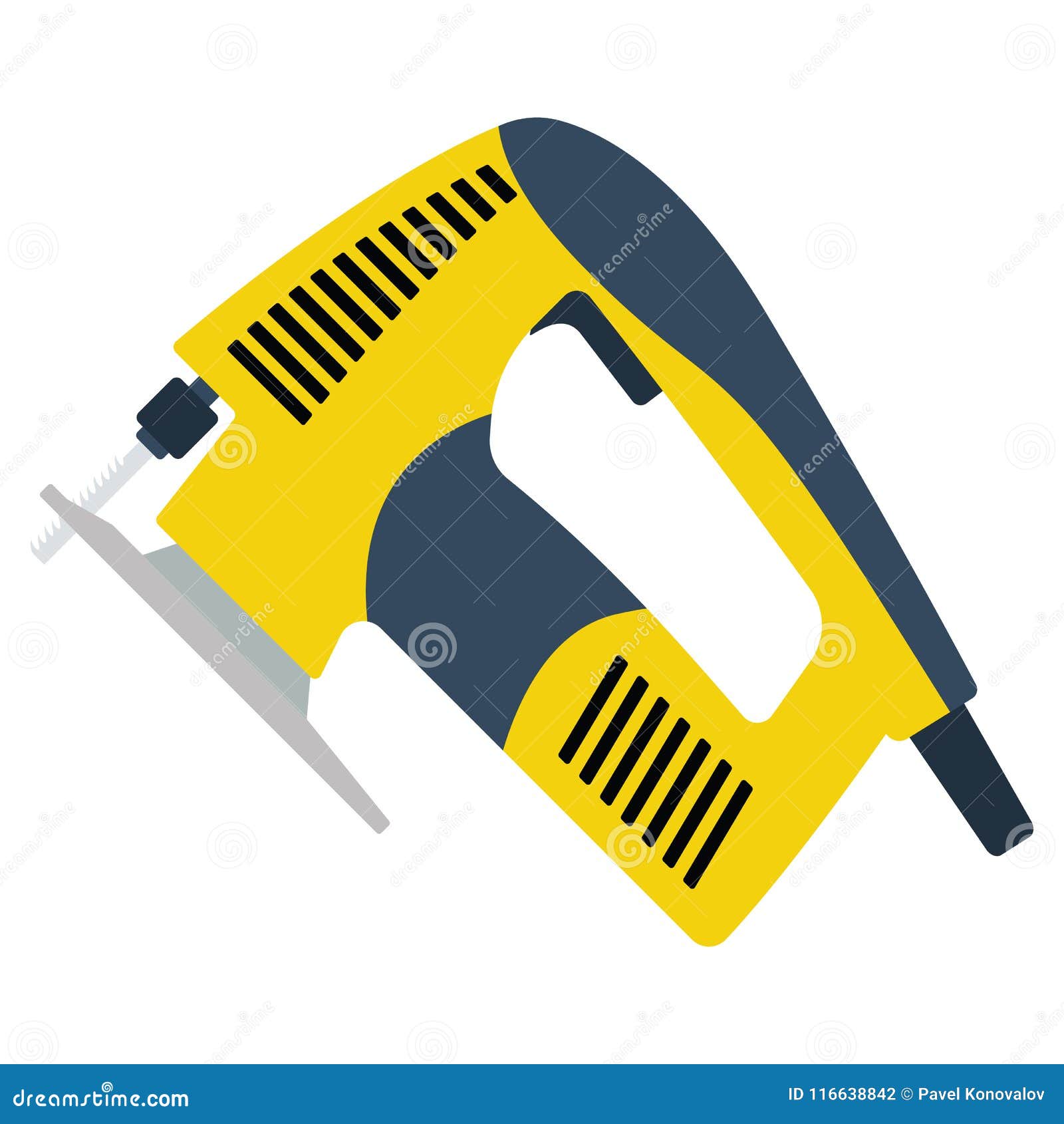 Jigsaw icon stock vector. Illustration of equipment - 116638842