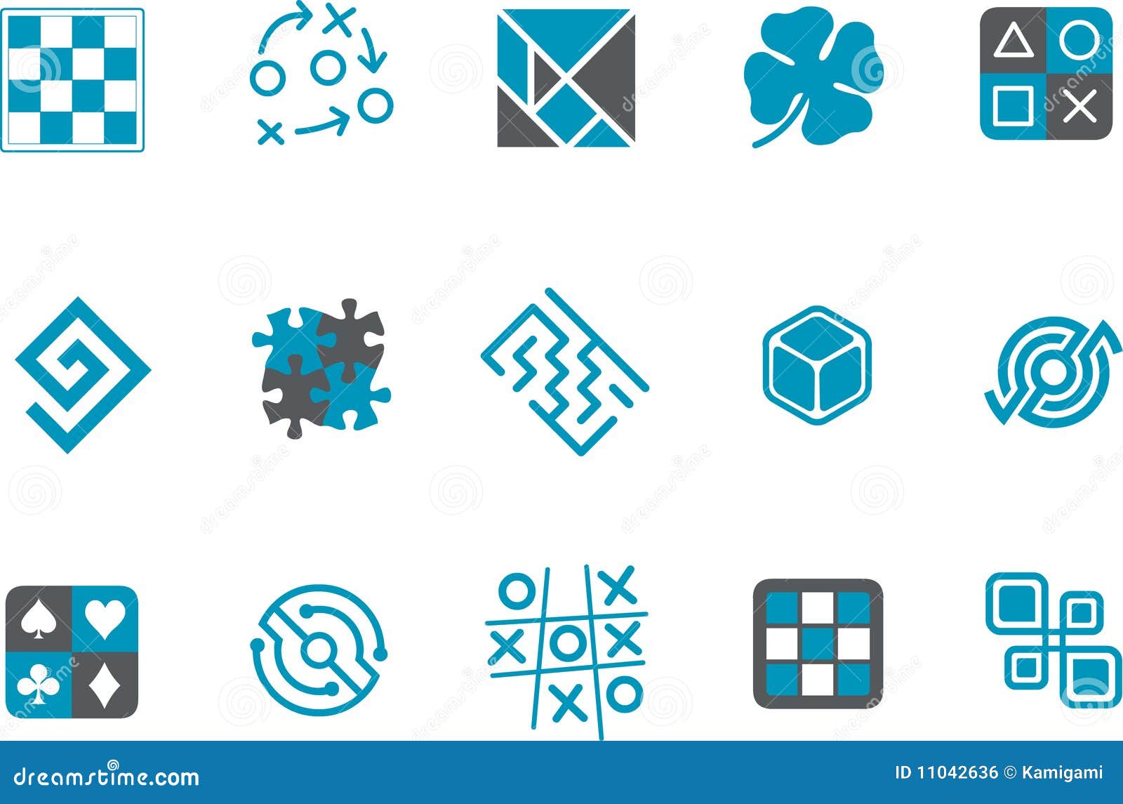 Jigsaw Icon Set stock illustration. Illustration of internet - 11042636