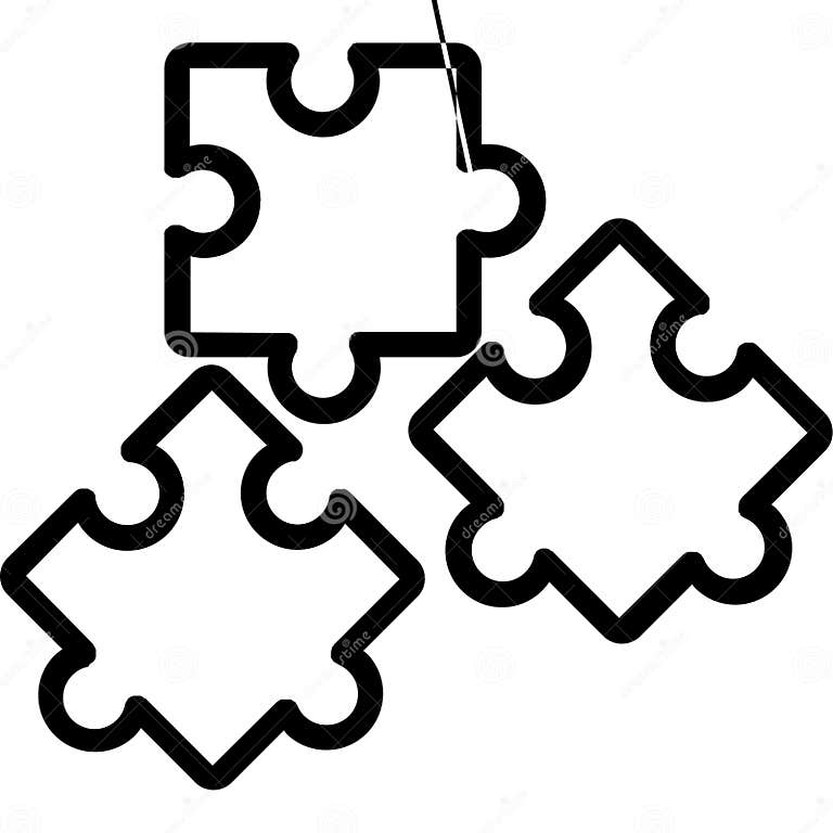 Jigsaw Outline Vector Icon that Can Easily Edit or Modify. Stock Vector ...