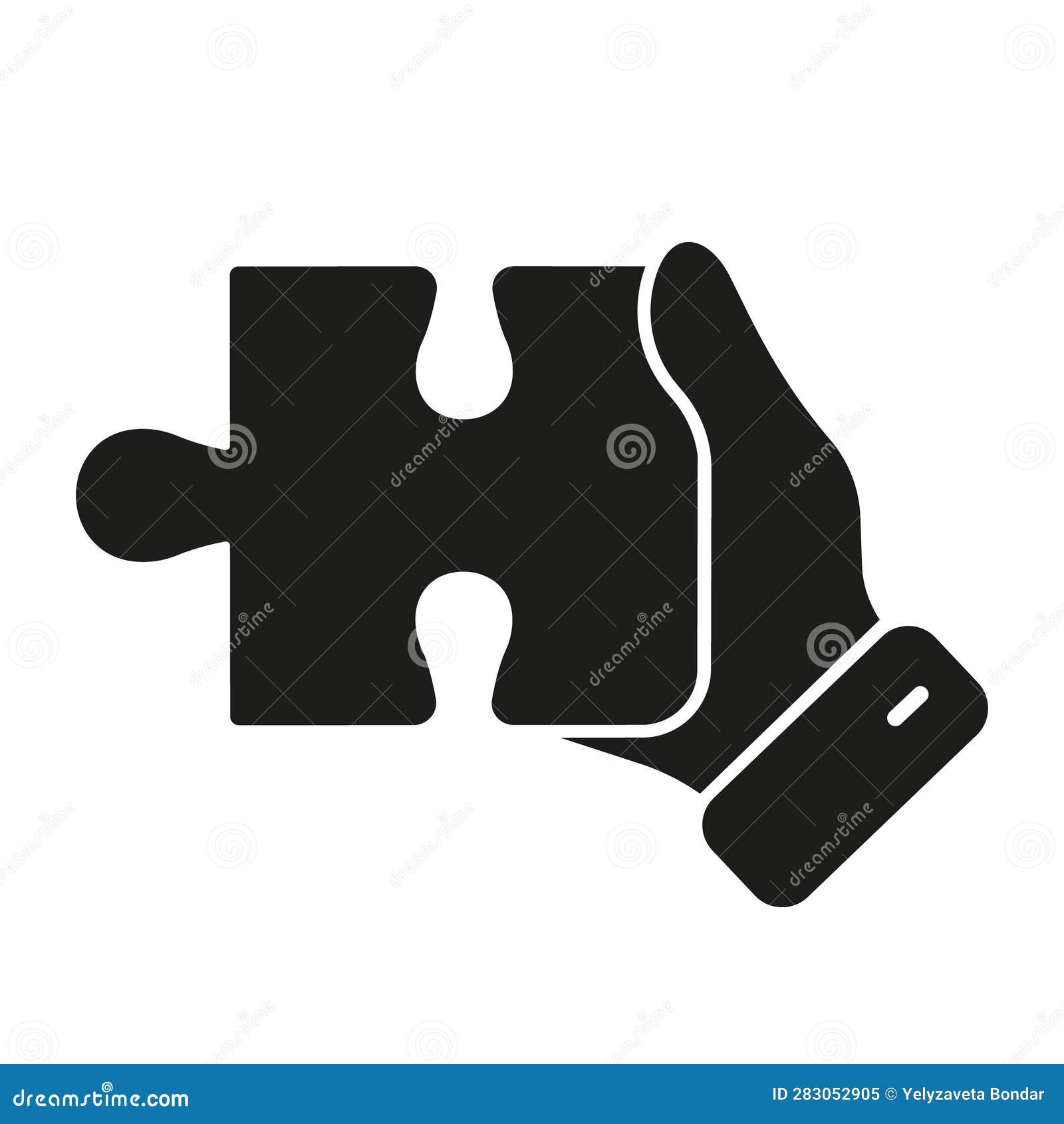 Jigsaw Part In Hand, Success Merge Solid Sign. Problem Solving ...