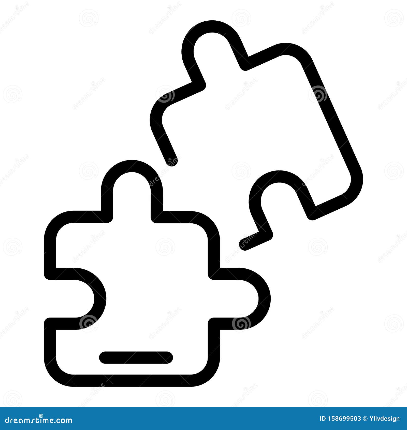 Jigsaw Part Icon, Outline Style Stock Vector - Illustration of object ...