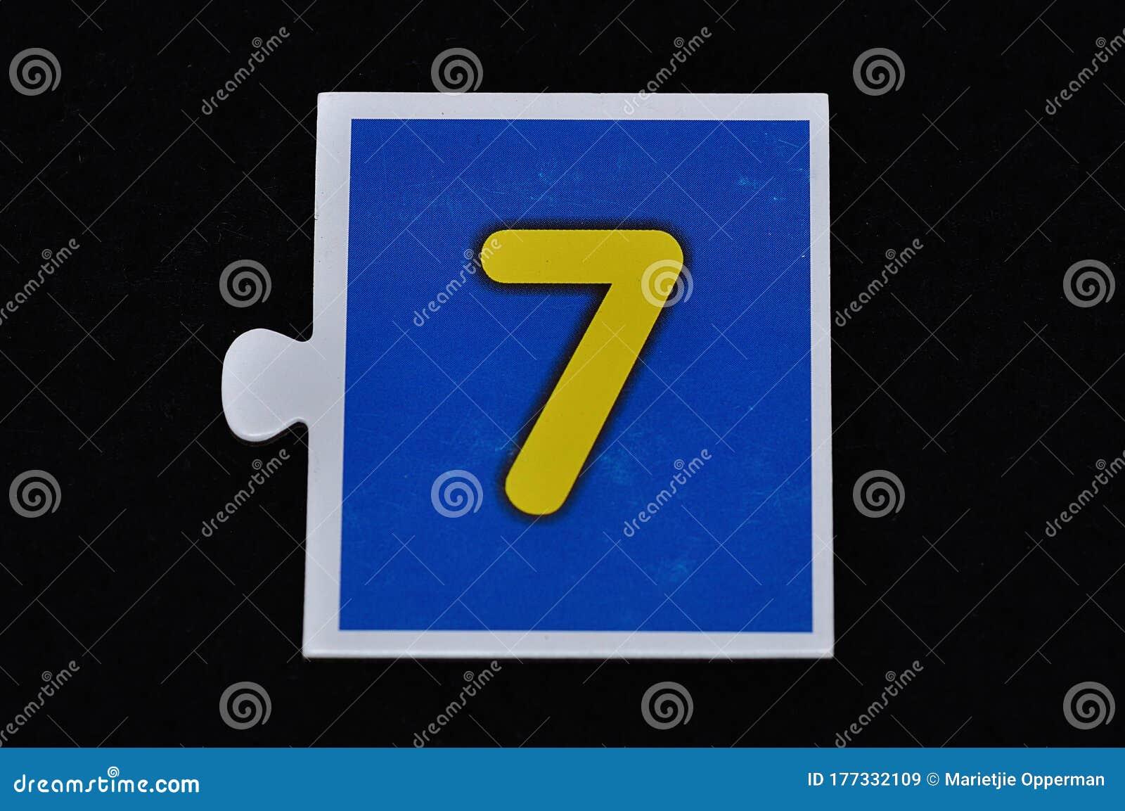A Jigsaw Piece with the Figure Seven Stock Image - Image of figure ...