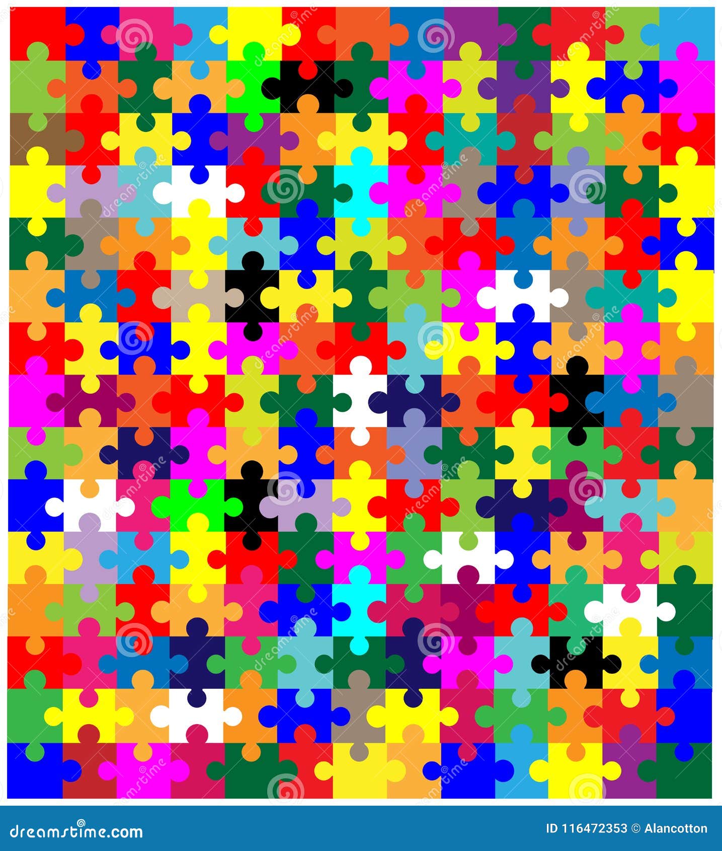 Jigsaw Pieces in Colour As a Multi Color Background Stock Vector ...