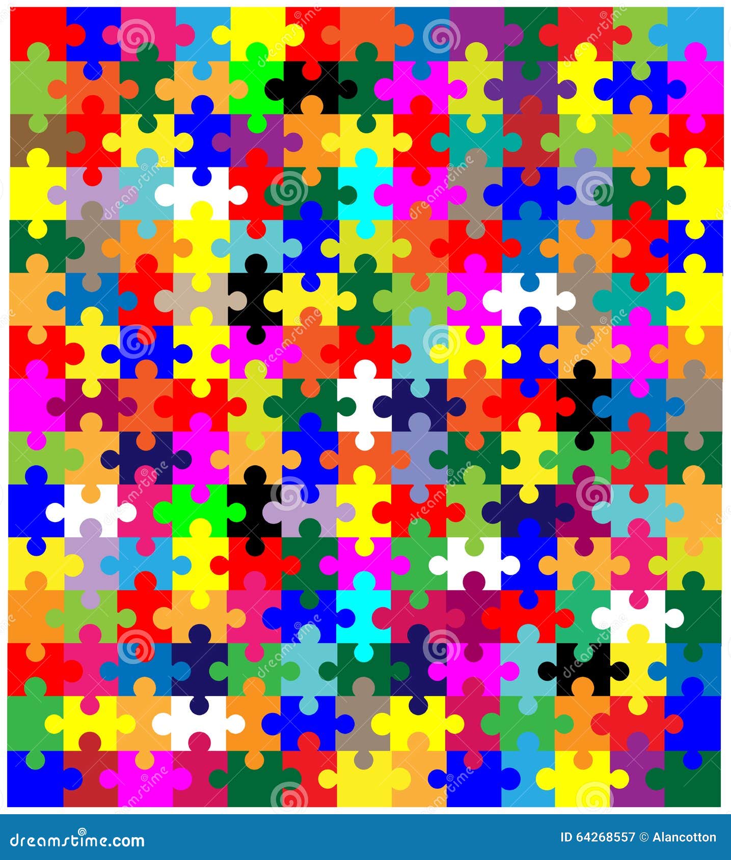 Jigsaw Pieces in Colour stock illustration. Illustration of pieces ...