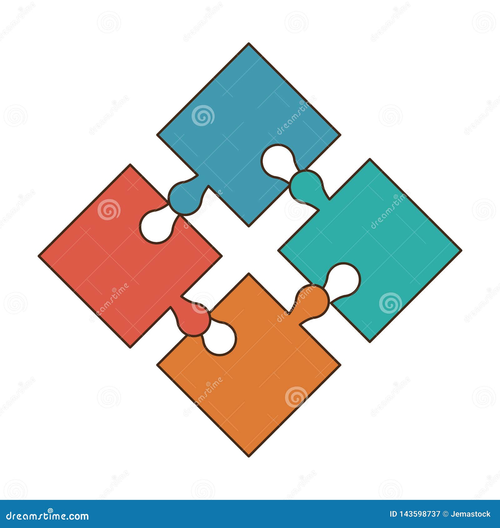 Jigsaw pieces symbol stock vector. Illustration of abstract - 143598737