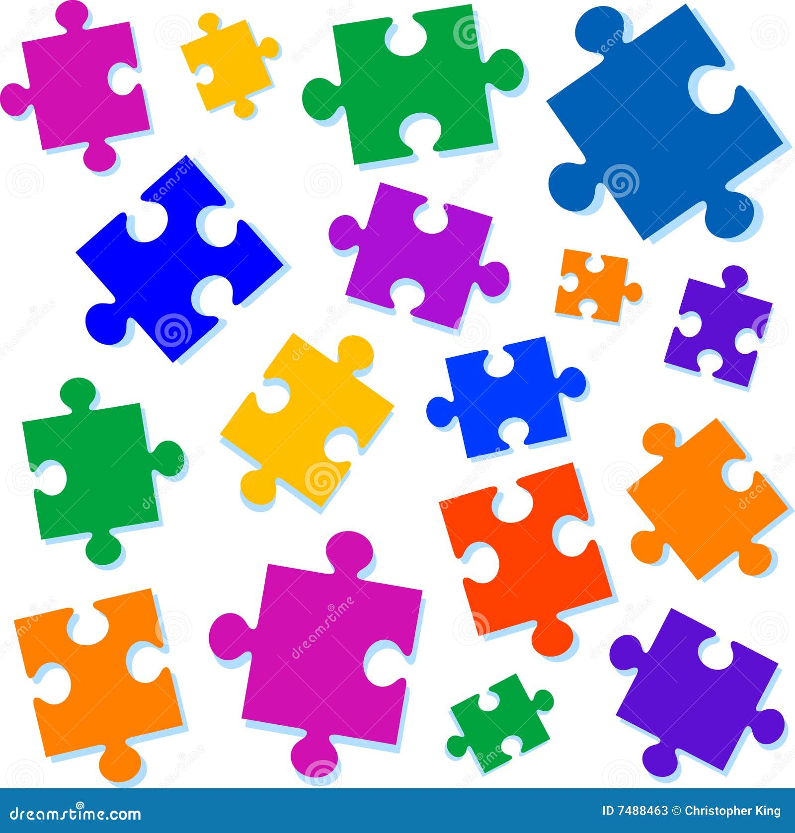 Jigsaw Pieces Vector Illustration Stock Vector - Illustration of ...