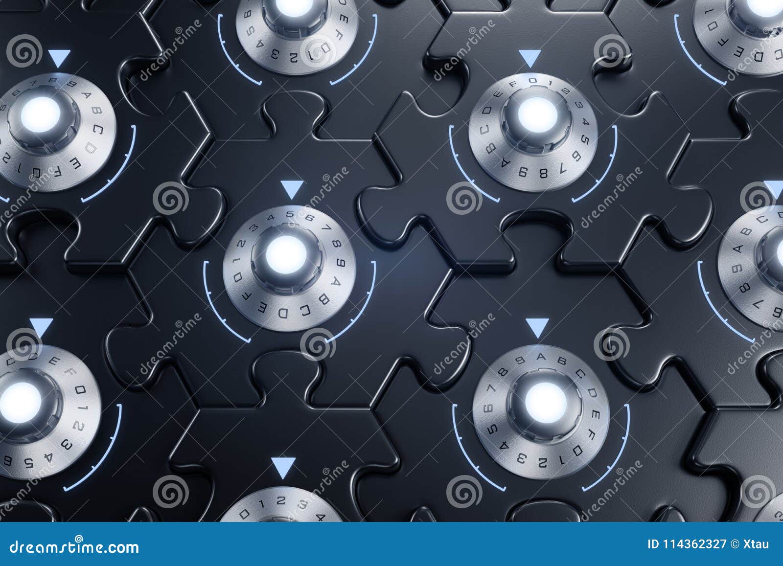 Jigsaw Puzzle As Cryptographic Blockchain Stock Illustration ...