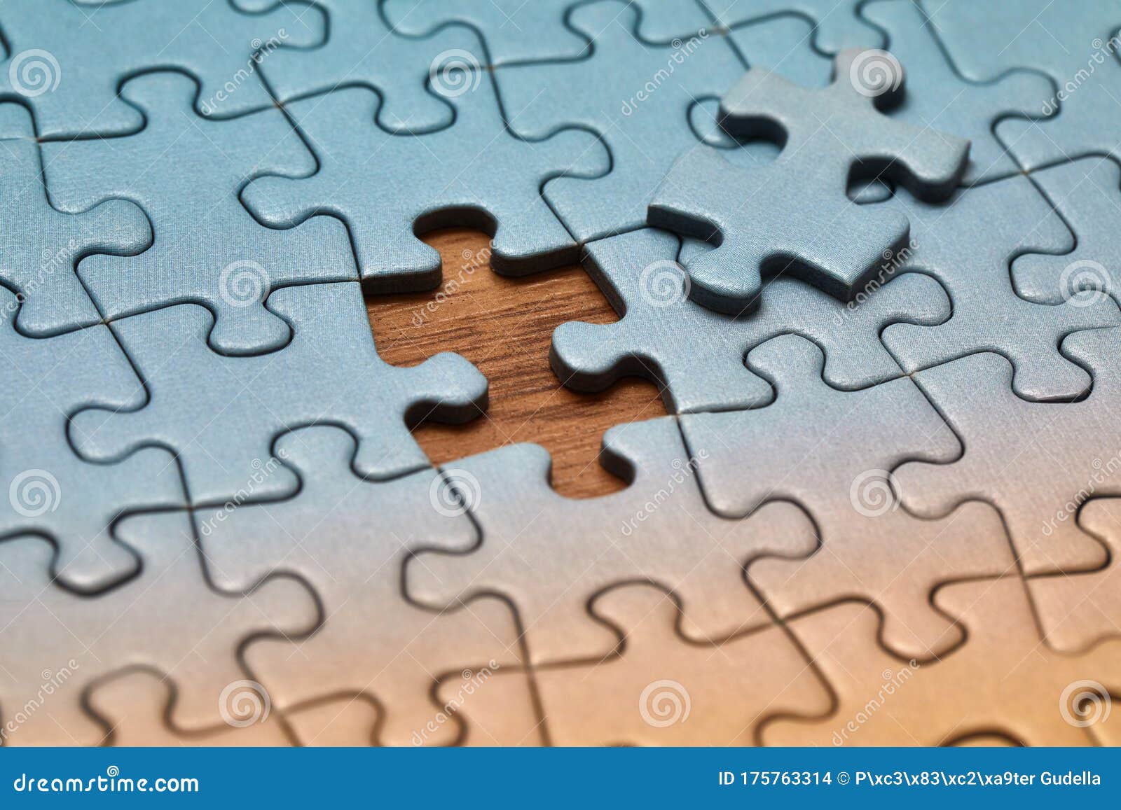 Jigsaw Puzzle Background, almost Done Stock Photo - Image of assemble ...