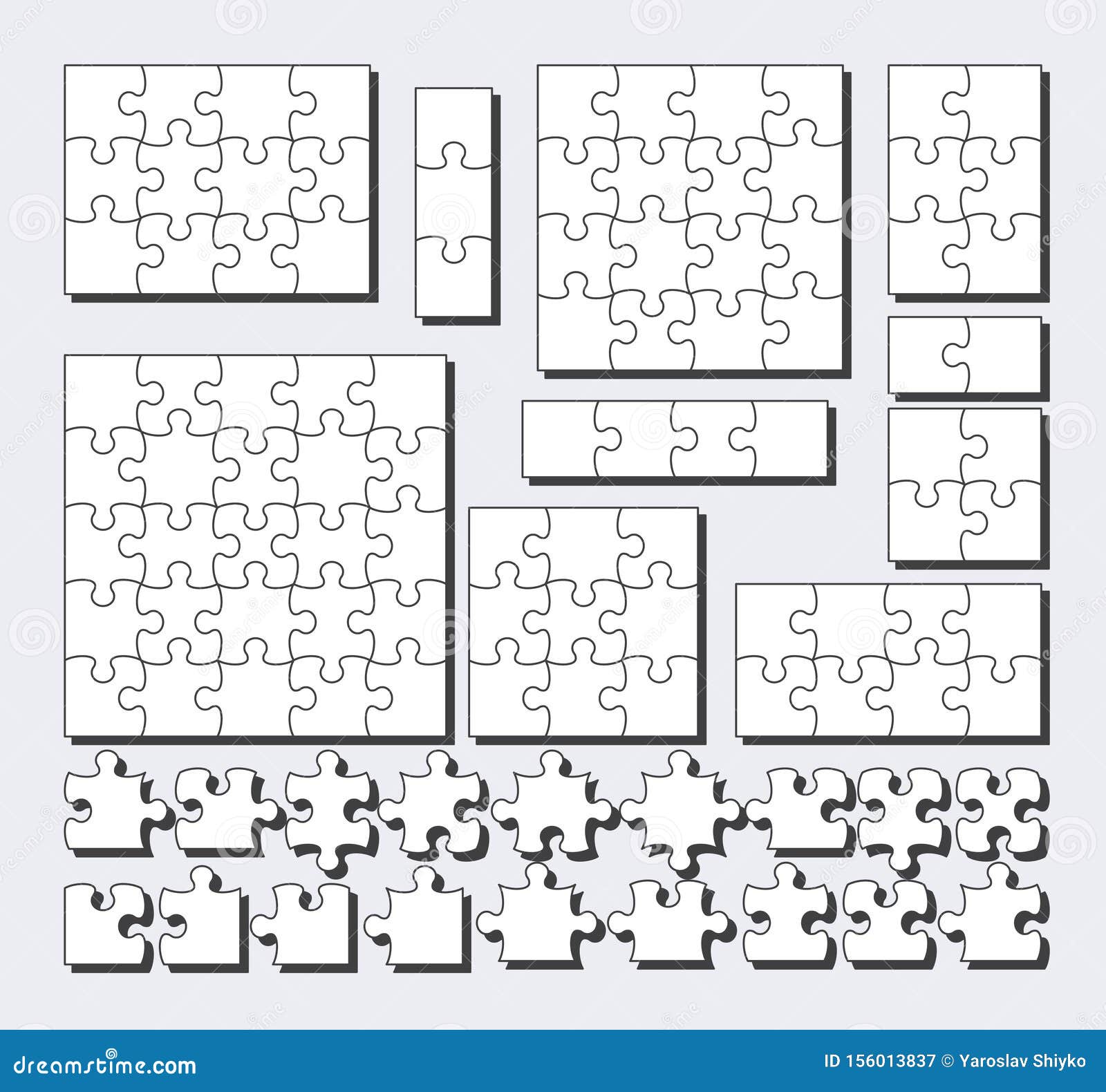 Jigsaw Puzzle Background with Many White Pieces. Abstract Mosaic ...