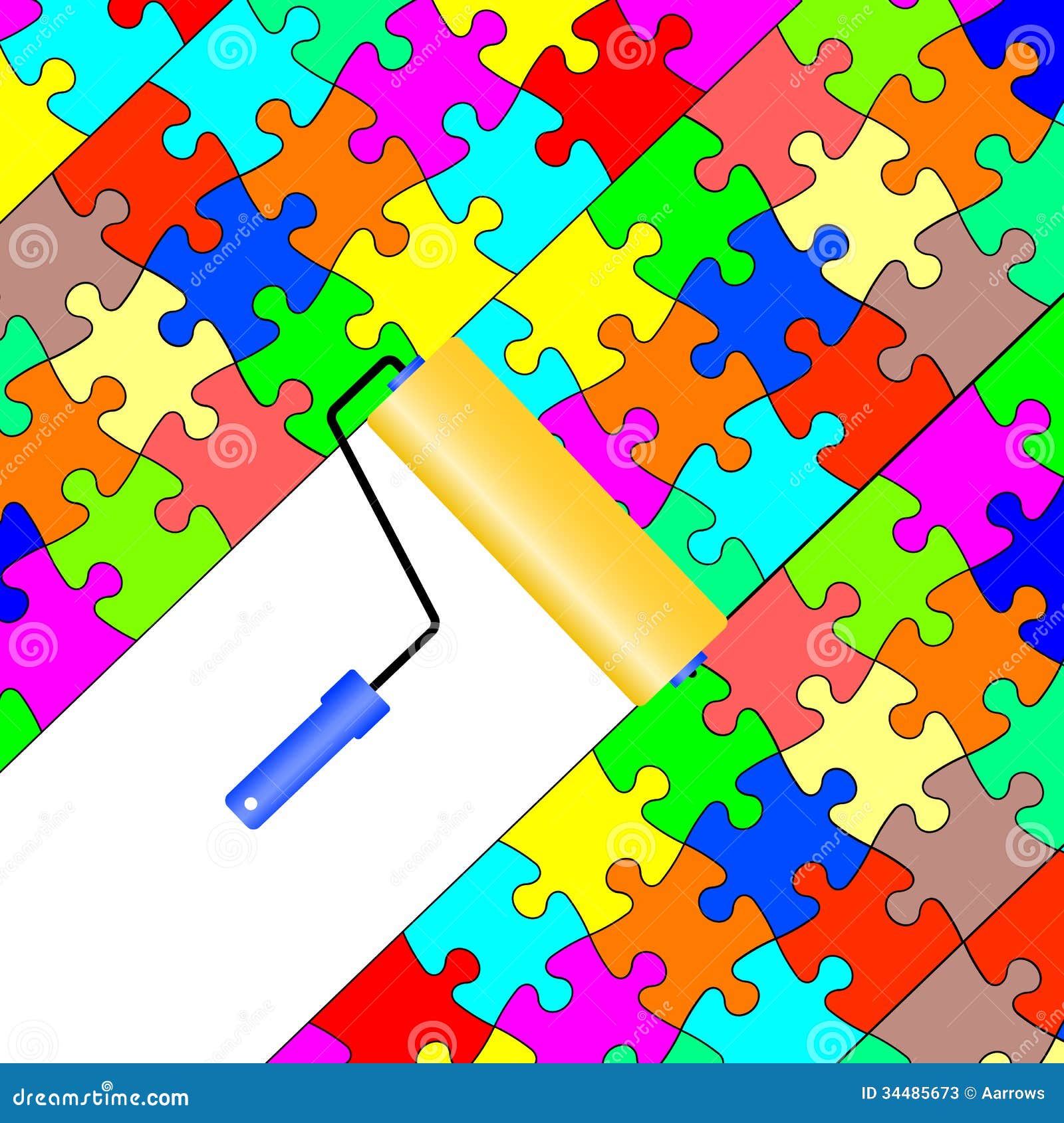 Jigsaw puzzle stock vector. Illustration of backdrop - 34485673