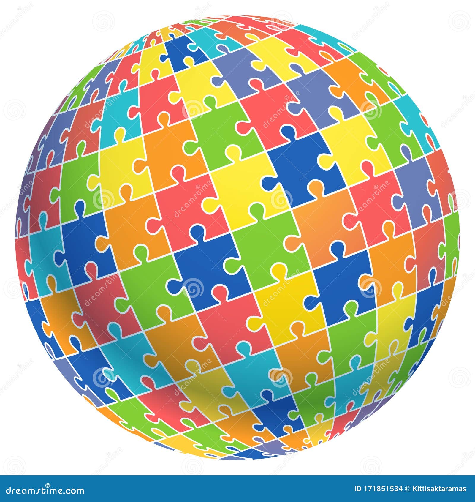 Jigsaw Puzzle Ball Template Background. Vector Illustrations Stock ...