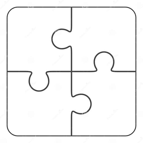 Jigsaw Puzzle Blank 2x2, Four Pieces Stock Illustration - Illustration ...