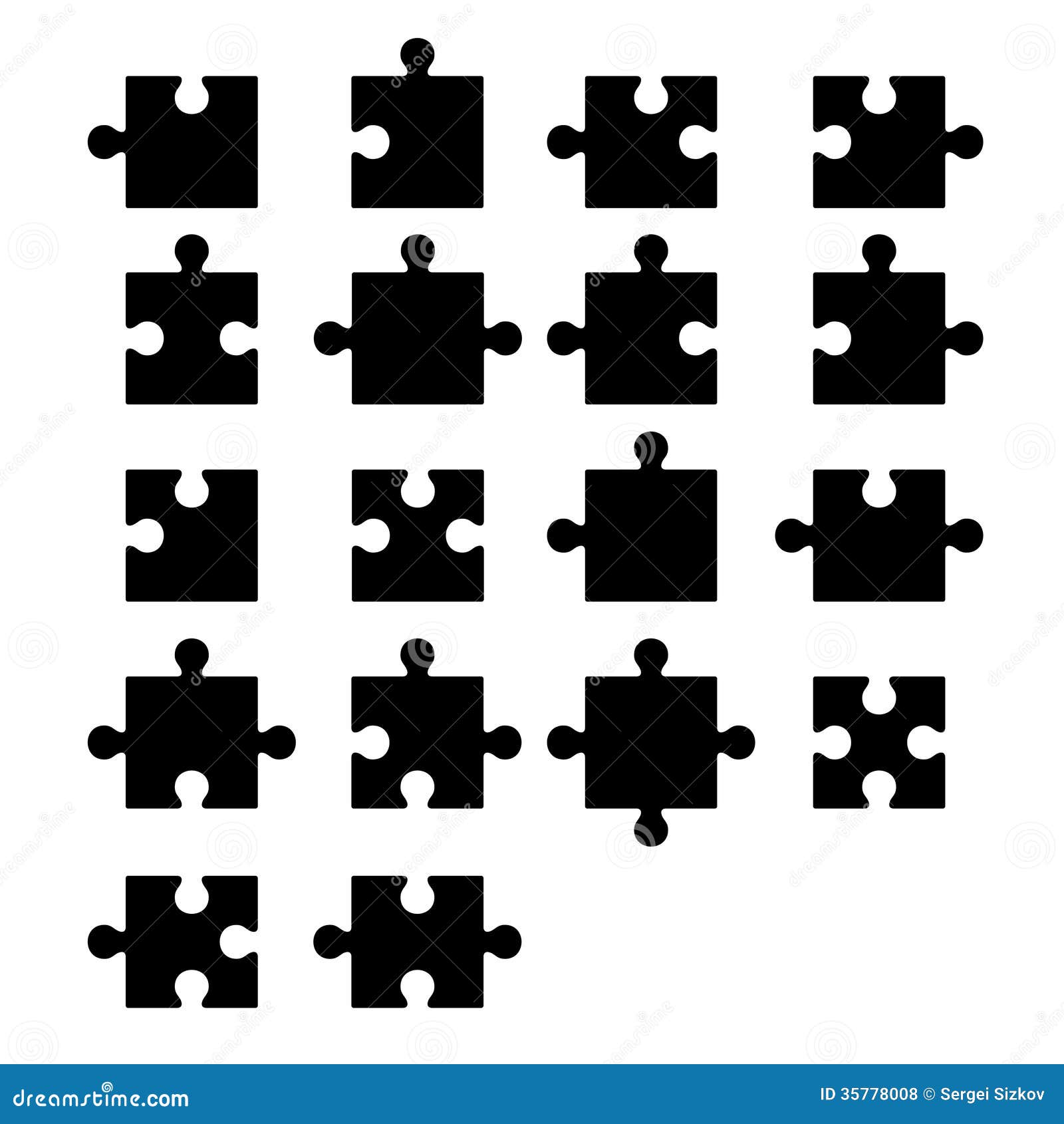 Jigsaw Puzzle Blank Parts Constructor Vector Illustration ...