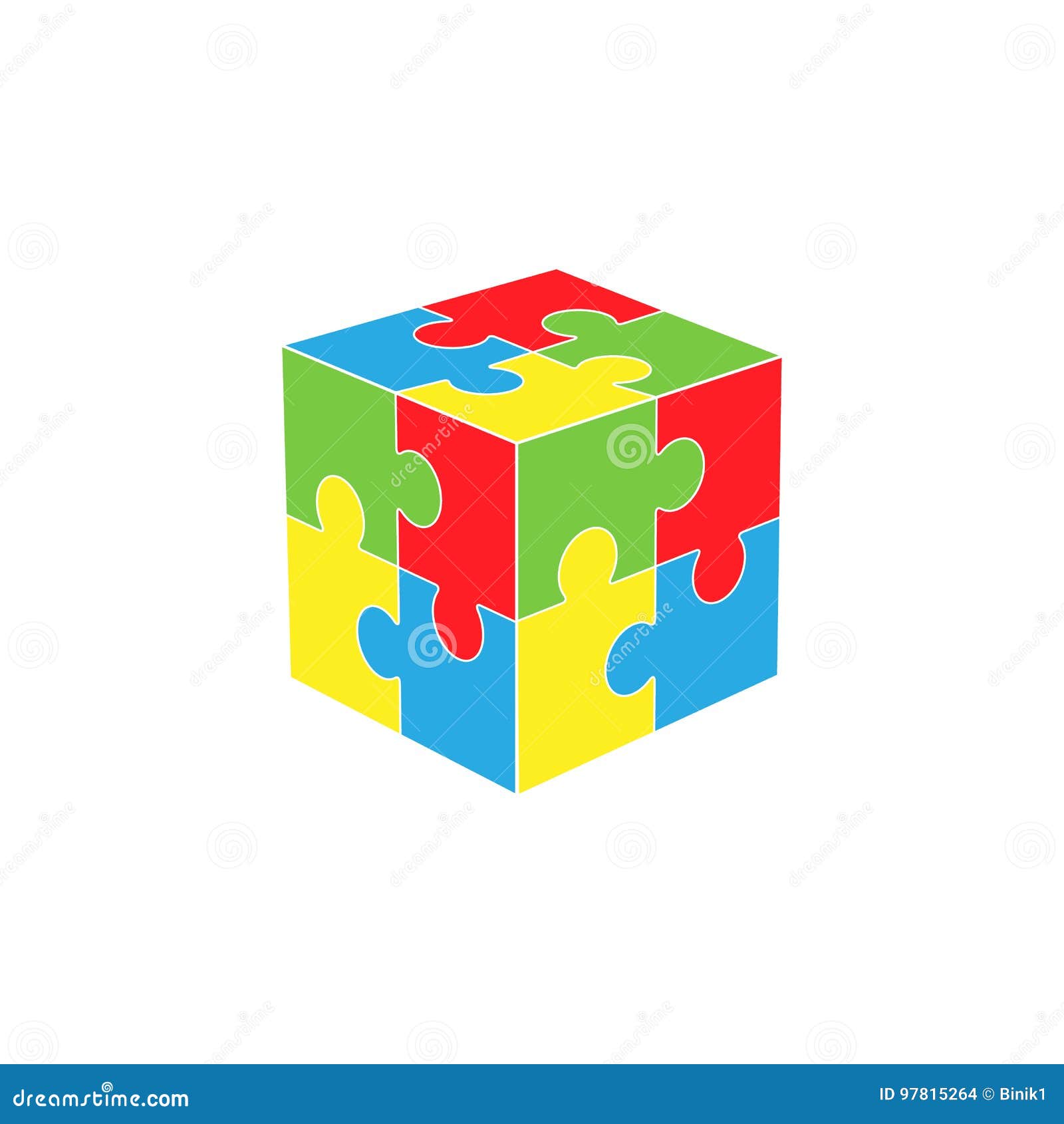 Jigsaw Puzzle Blank Vector 2x2, Four Pieces Stock Vector - Illustration ...
