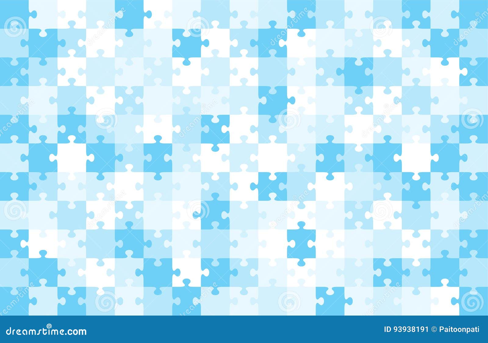 Jigsaw Puzzle Blue Color Illustration Pattern Isolated Stock Vector ...