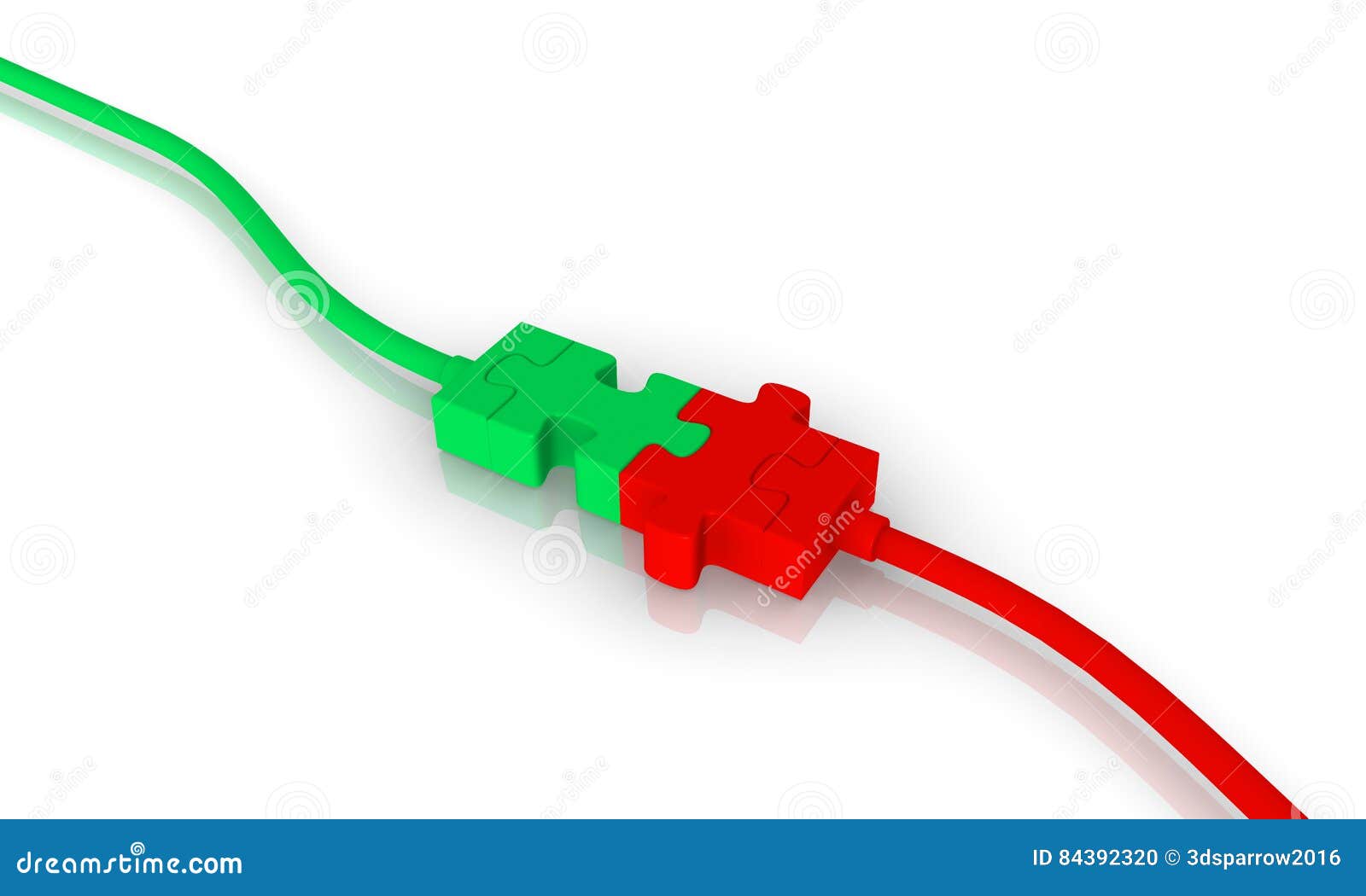 Jigsaw Puzzle Cable Connection. Stock Illustration - Illustration of ...