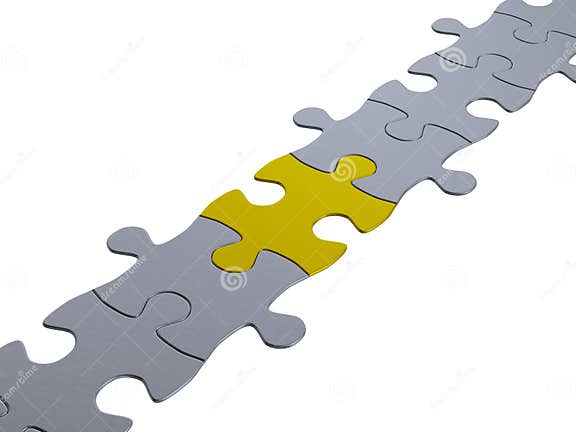 Jigsaw puzzle chain stock illustration. Illustration of attach - 24458316