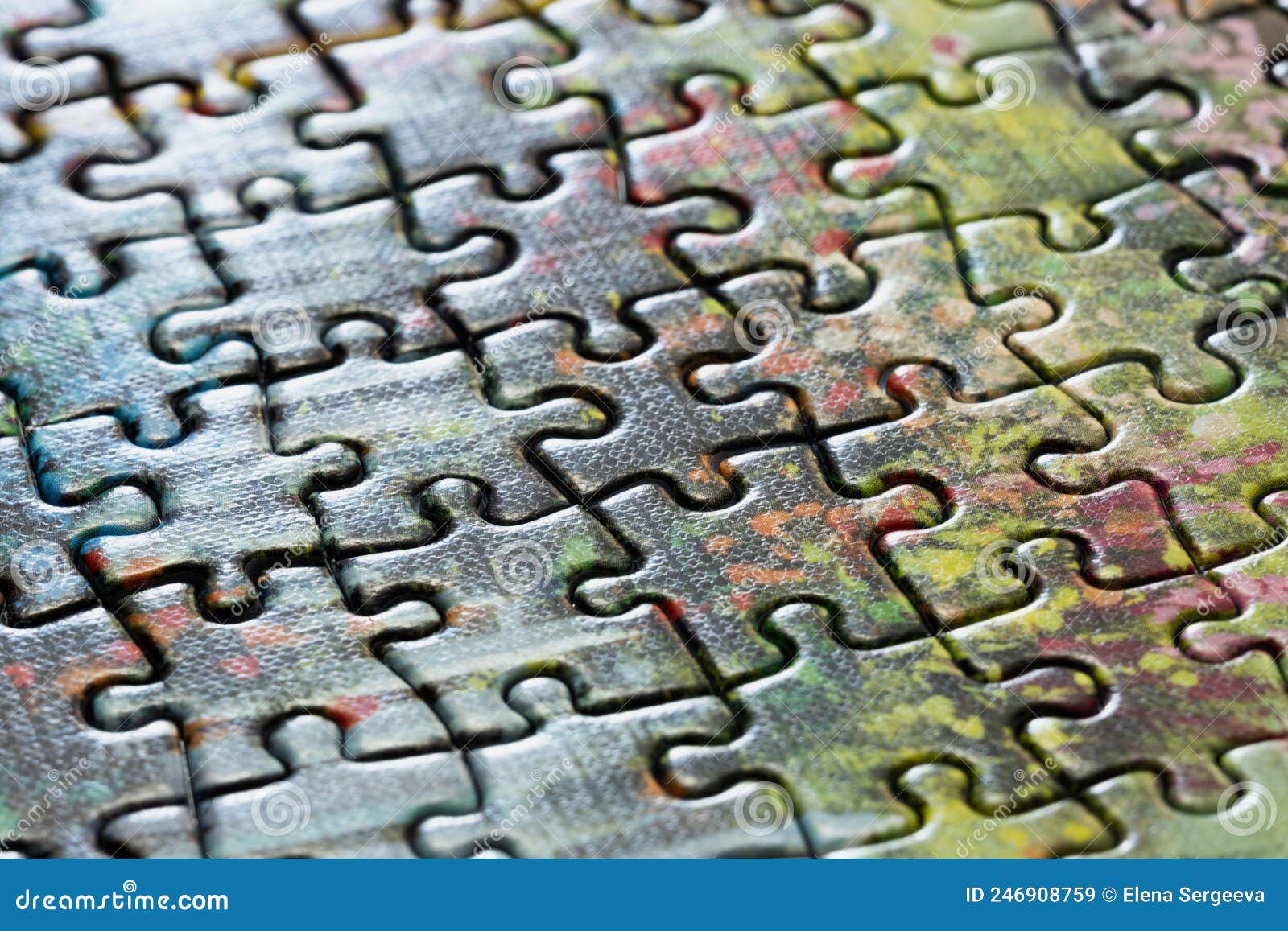Jigsaw Puzzle Close-up Completed Project Stock Image - Image of hobby ...