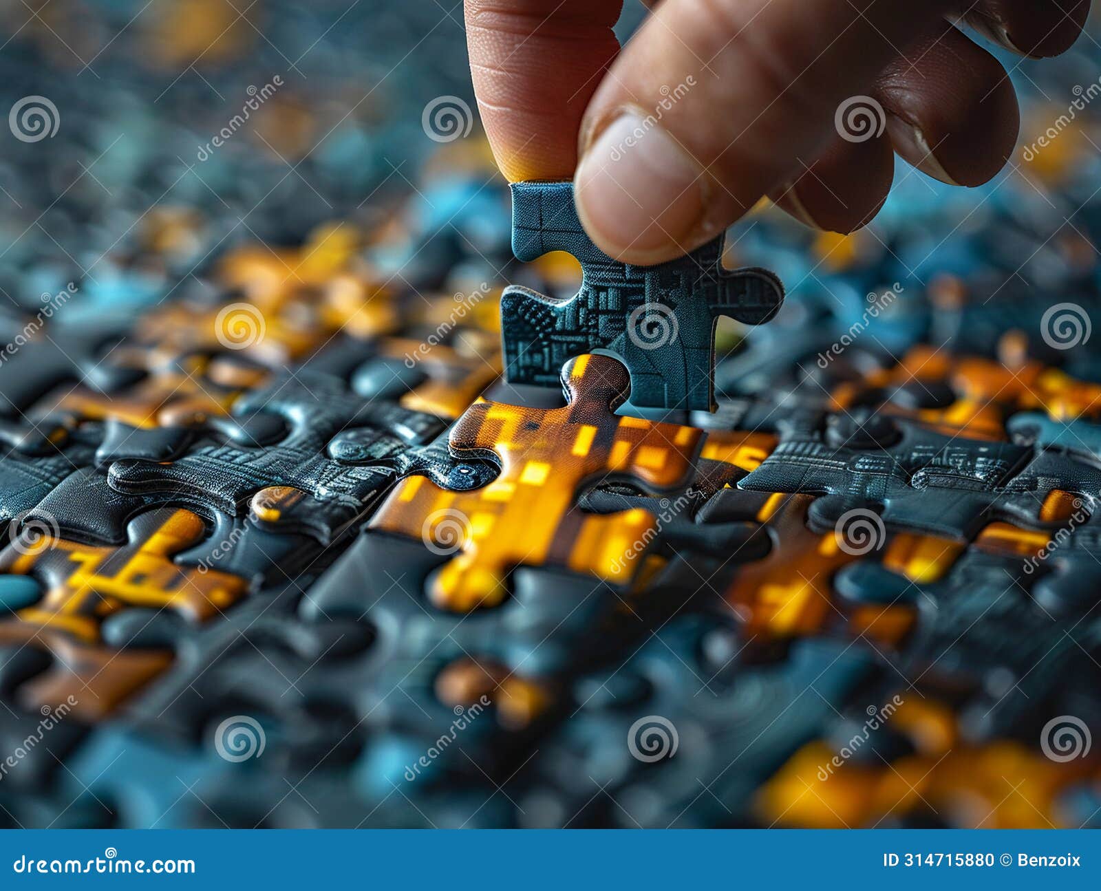 Jigsaw puzzle completion stock illustration. Illustration of peace ...
